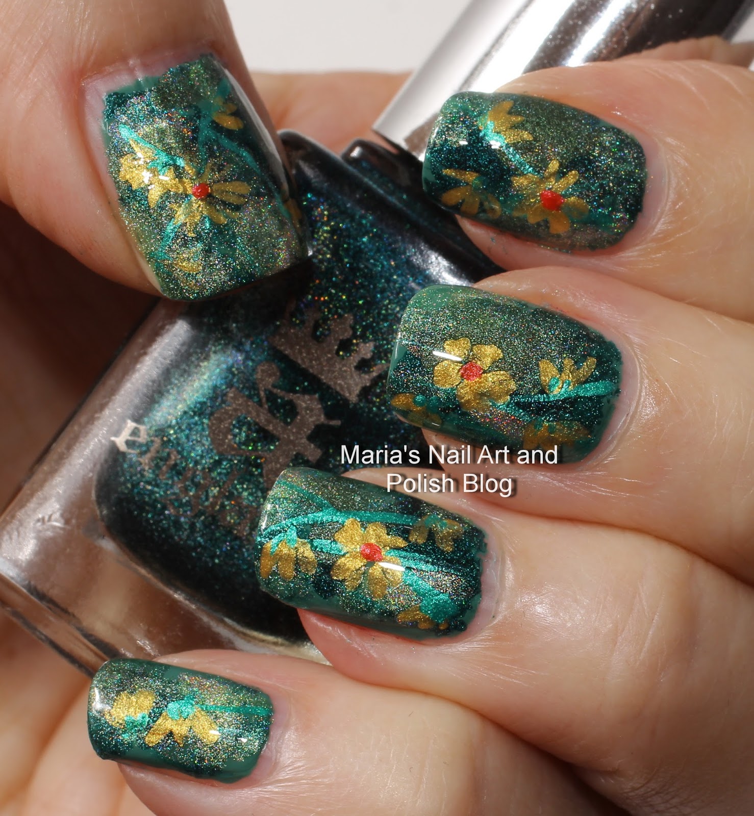 Marias Nail Art and Polish Blog: Green in green in green - Artsy Wednesday