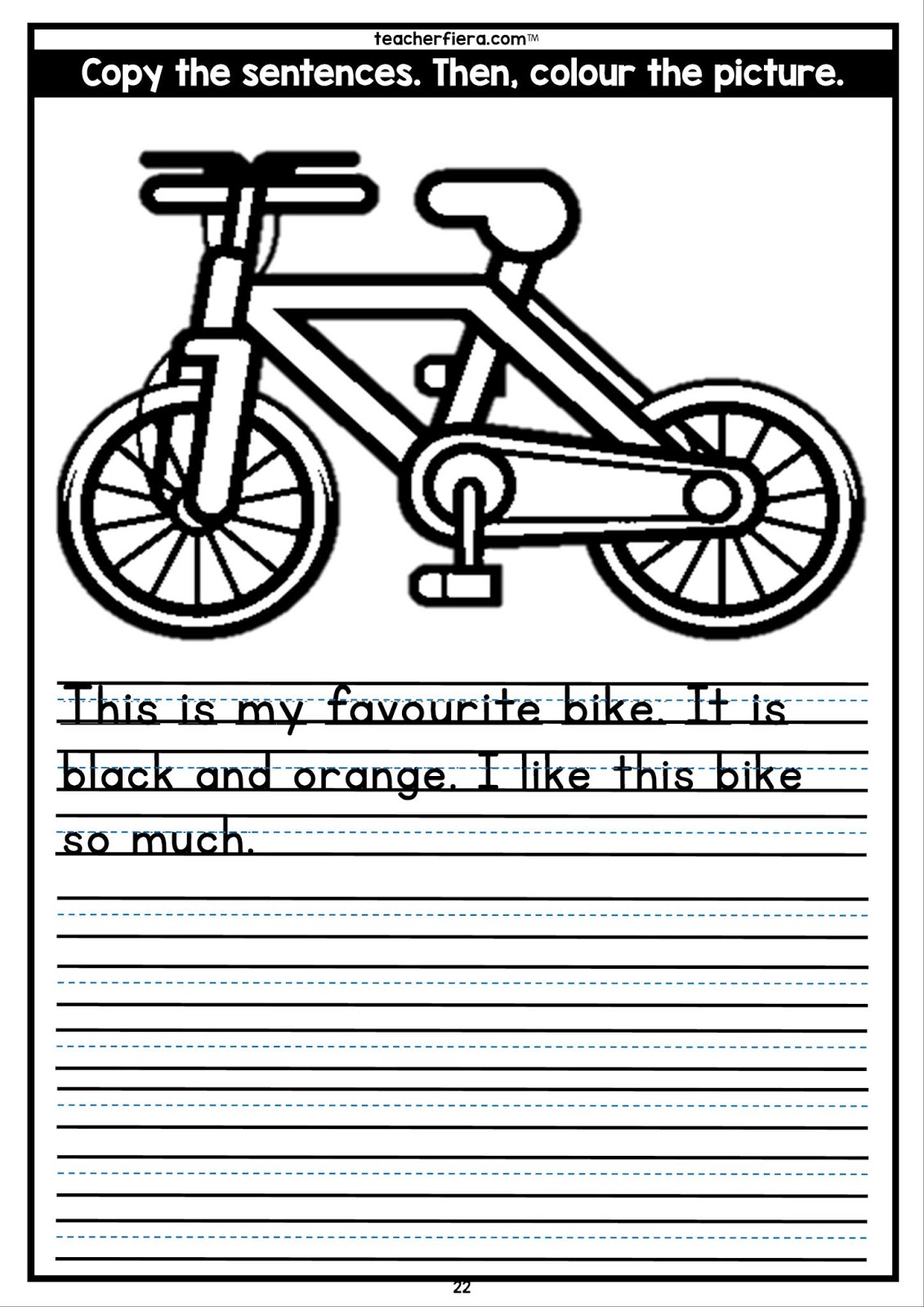 teacherfiera.com: PENMANSHIP PRACTICE - COPY AND COLOUR.