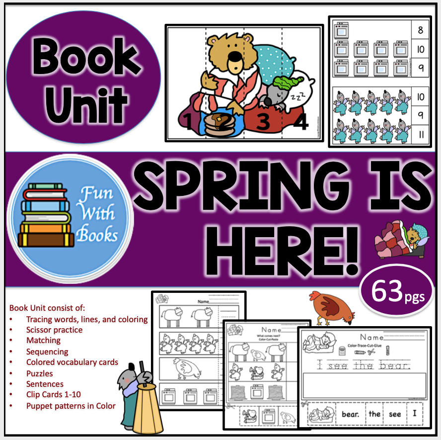 SPRING IS HERE BOOK UNIT-62 PAGES ~ Book Units by Lynn