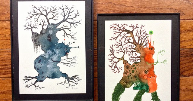 a splotch monster a day: framed and ready to hang in reno