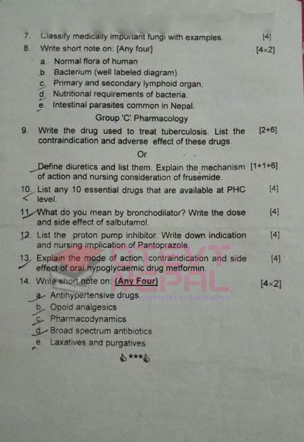 Basic Science Applied to Nursing - 1st Year Question Papers CTEVT | PCL ...