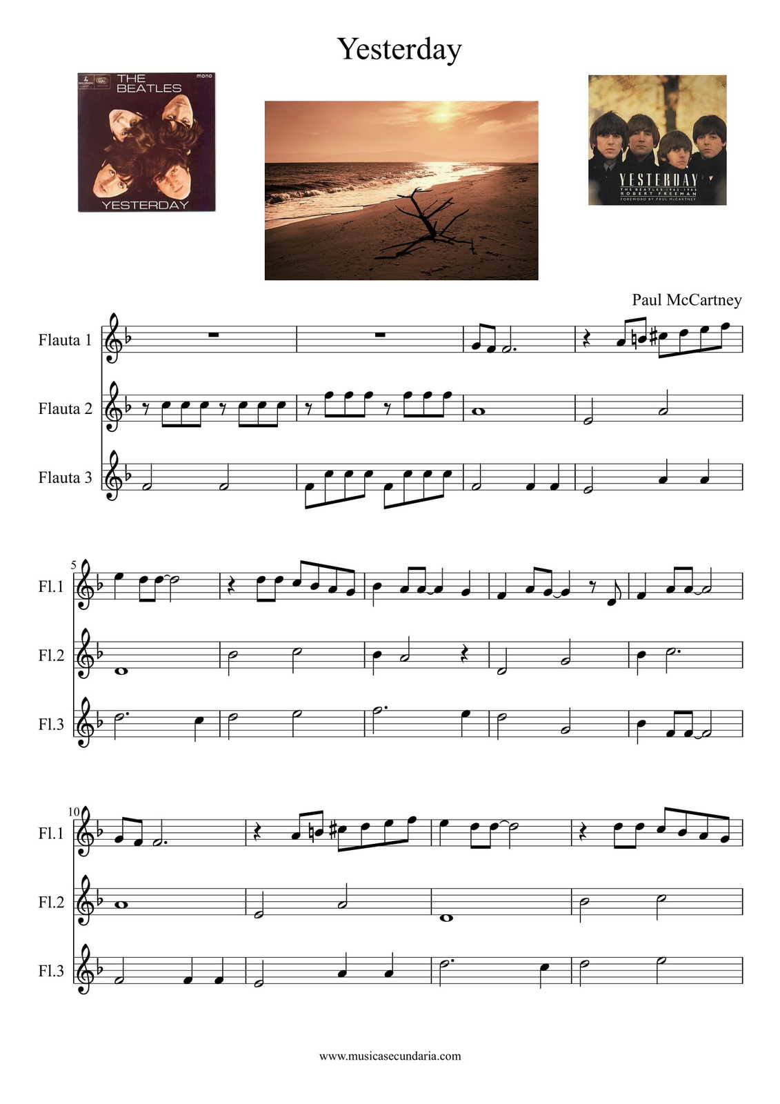 PARTITURAS: Yesterday de los Beatles