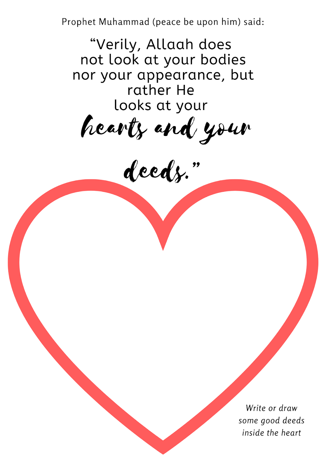 Free hadith printable