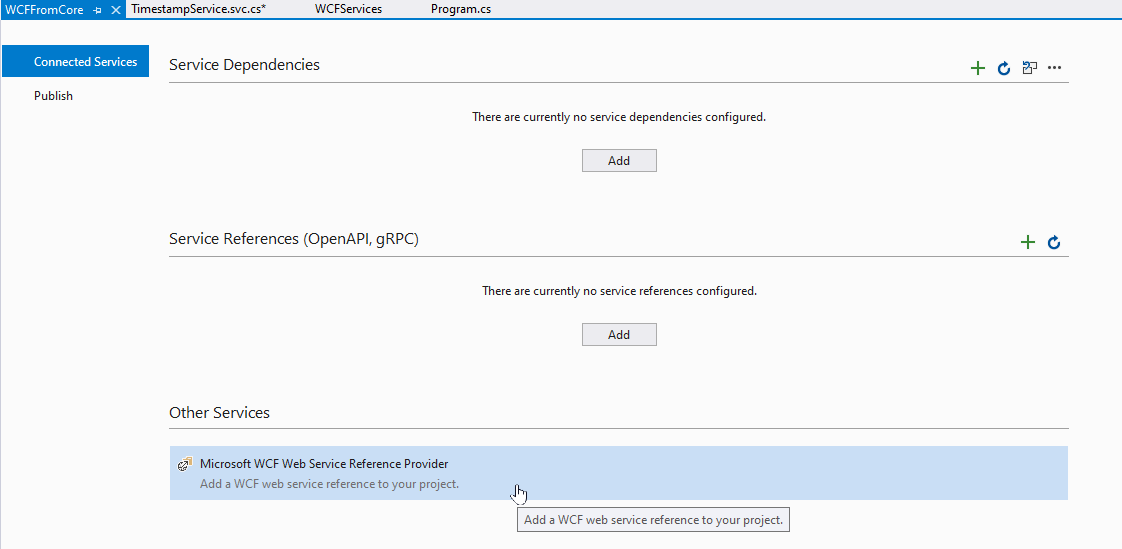 WPF Thoughts: Calling WCF services from .Net Core