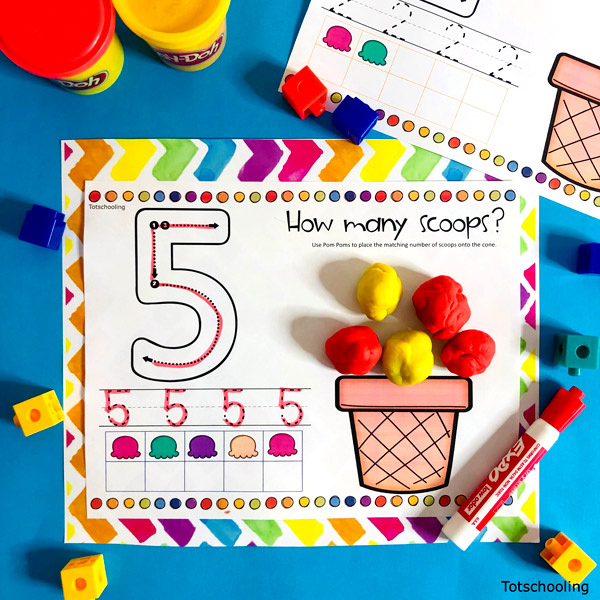 Ice Cream Number Mats | Totschooling - Toddler, Preschool, Kindergarten ...