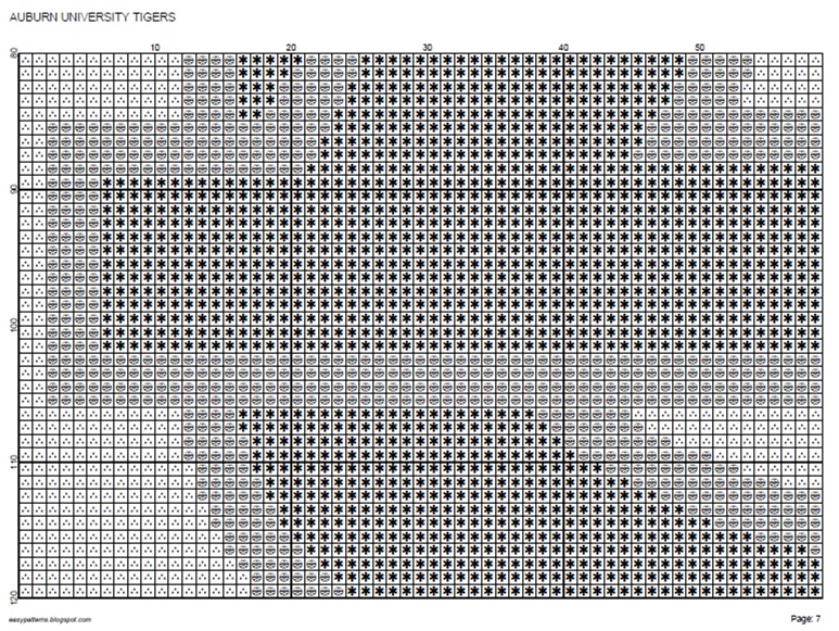 EASY PATTERNS: Auburn University Tigers cross-stitch pattern