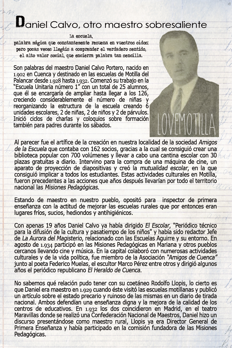 LOVEMOTILLA: Daniel Calvo Portero, un maestro rural