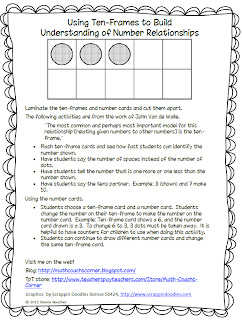 Classroom Freebies Too: Activities With Ten-Frames