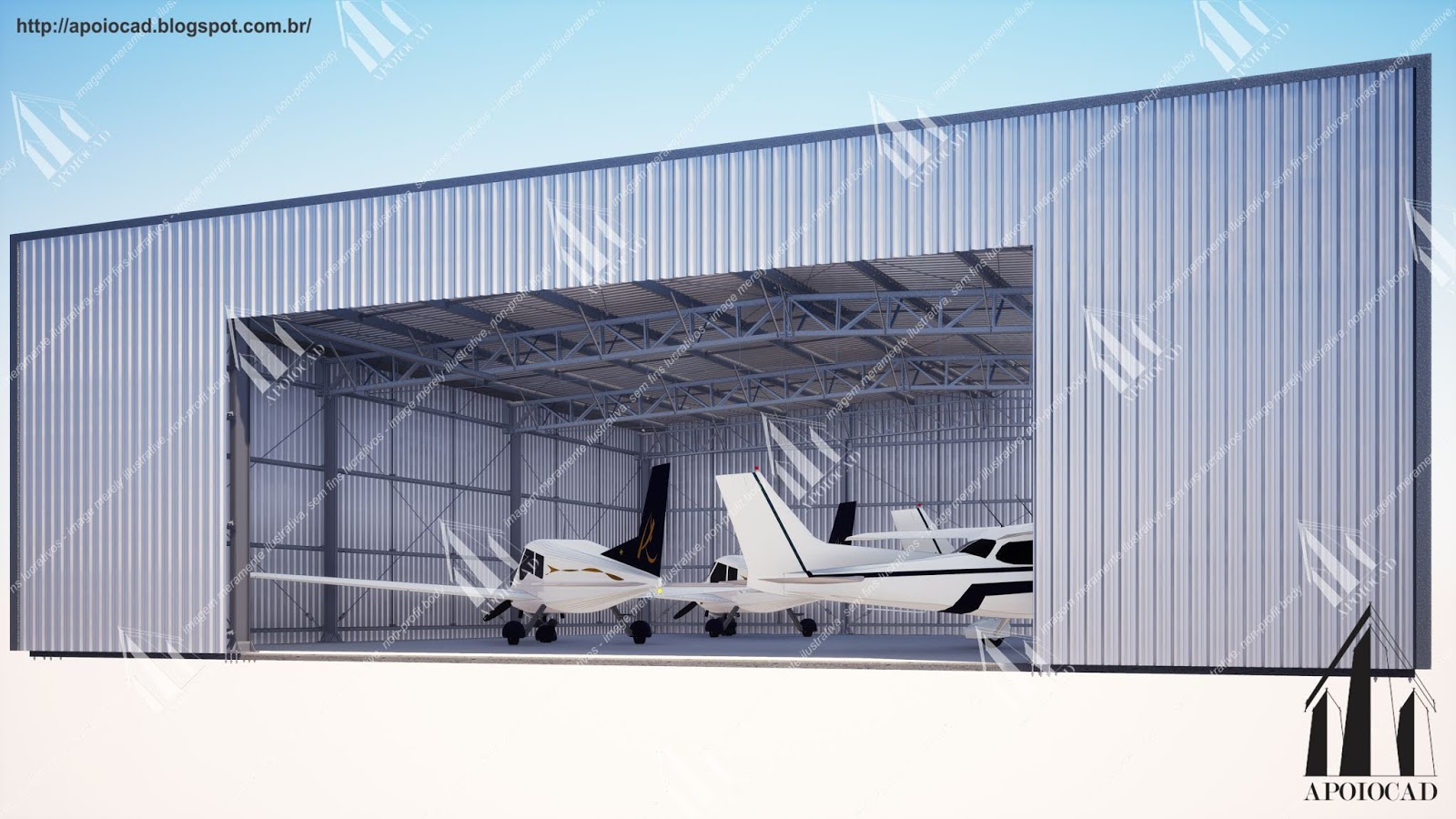 ApoioCAD: HANGAR EM ESTRUTURA METÁLICA