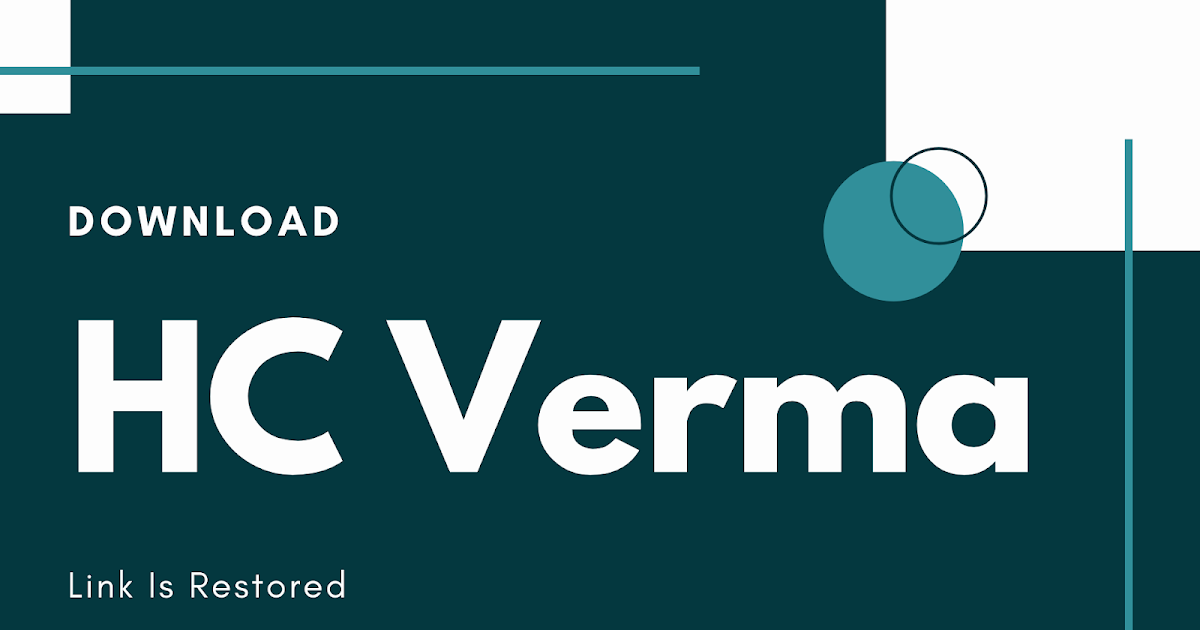 [Free] HC Verma Part 1 and part 2 Download