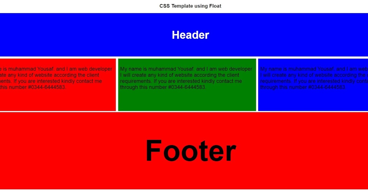 Computer Academy: How to creat a website Layout using float in css.