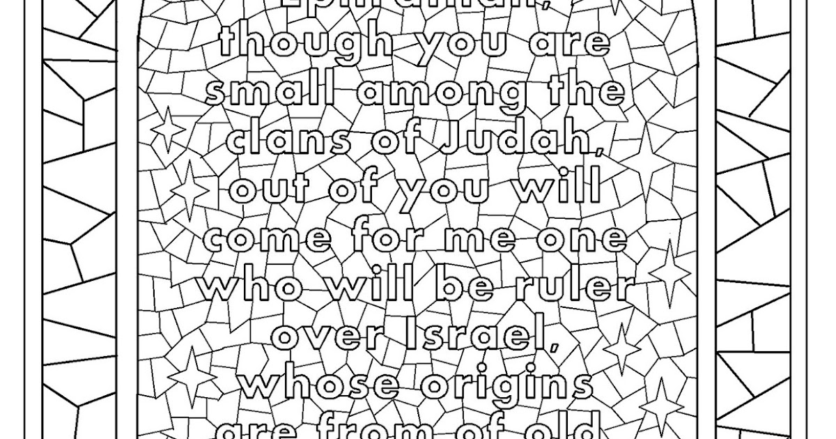 Coloring Pages for Kids by Mr. Adron: Free Micah 5:2 Christmas Verse ...