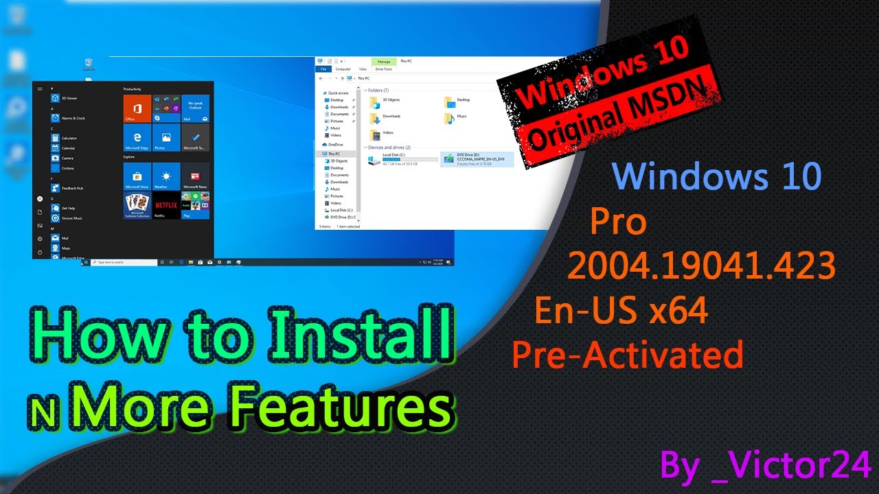ແຜ່ນແທ້ Windows 10 Pro 2004.19041.423 En-US x64 Latest Update 1 August ...