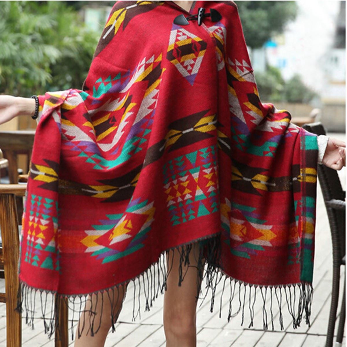 .: Red Hooded Poncho for Christmas