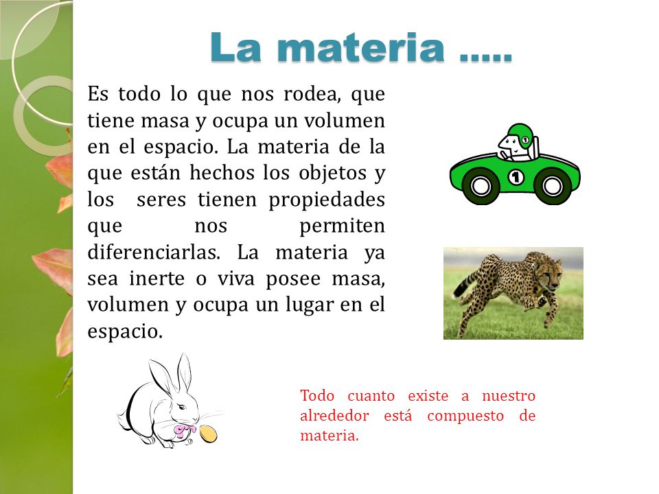 APRENDER HACIENDO: LA MATERIA