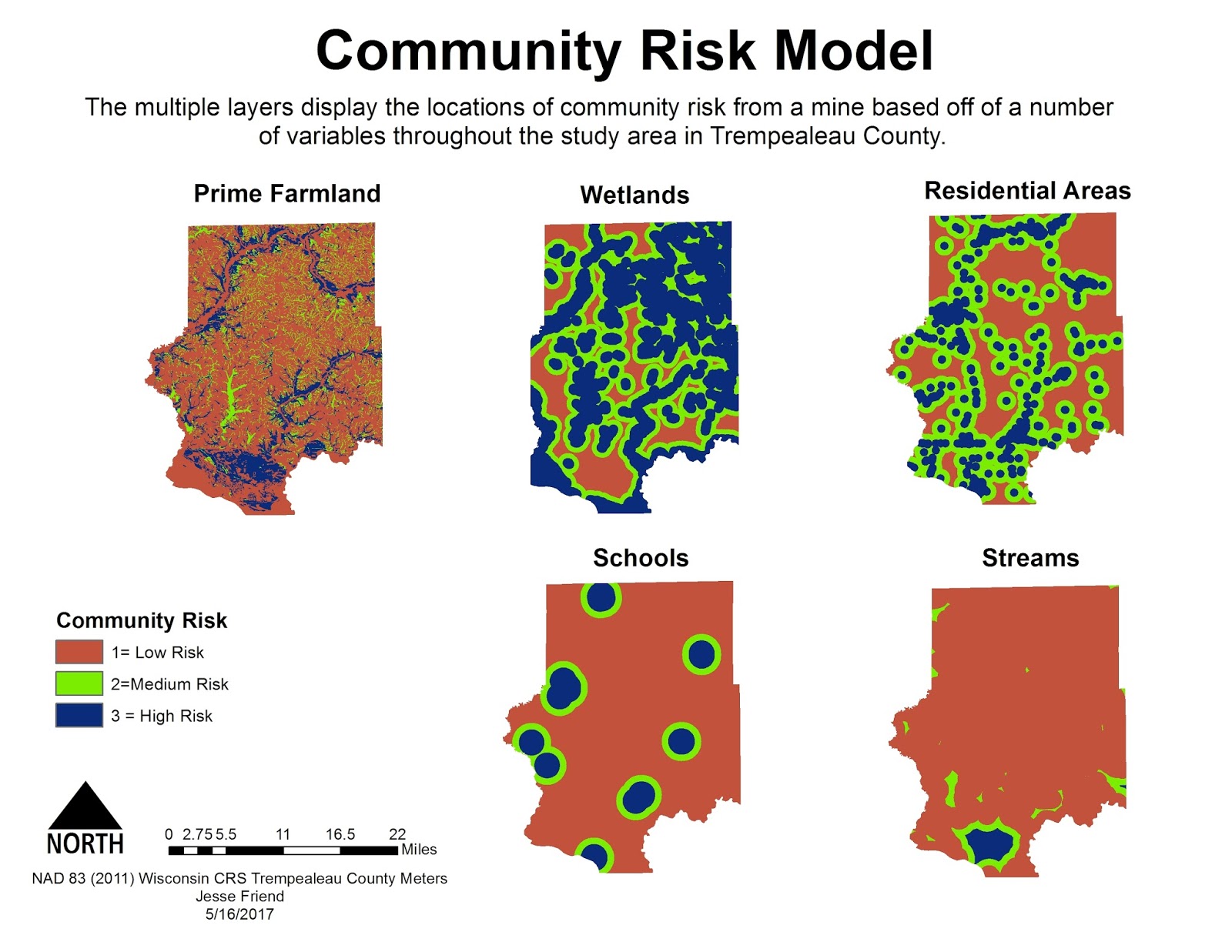 Suitability and Community Risk Modeling Using Raster Analysis