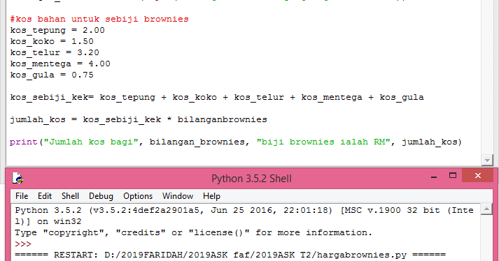 SAINS KOMPUTER & ASAS SAINS KOMPUTER: ASK T2 : KOD ARAHAN PYHTON