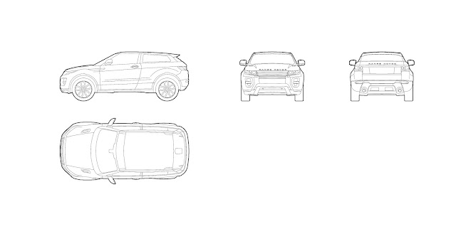 ARCHITECTURAL BLOCKS - custom cad blocks for autocad: Range Rover Evoque