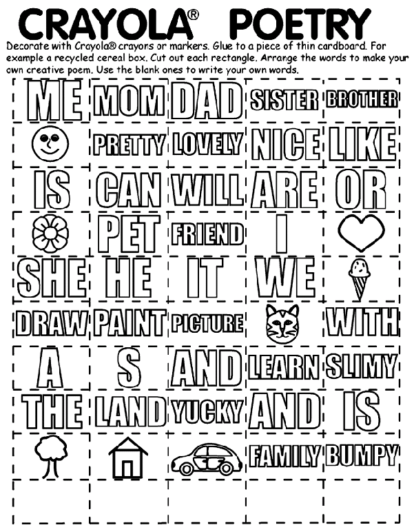 Poetry Coloring Page Crayola high resolution