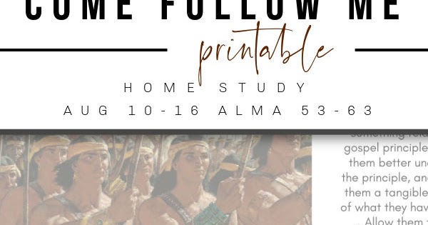 She's Crafty: Come Follow Me Home Study Printable Aug 10-16