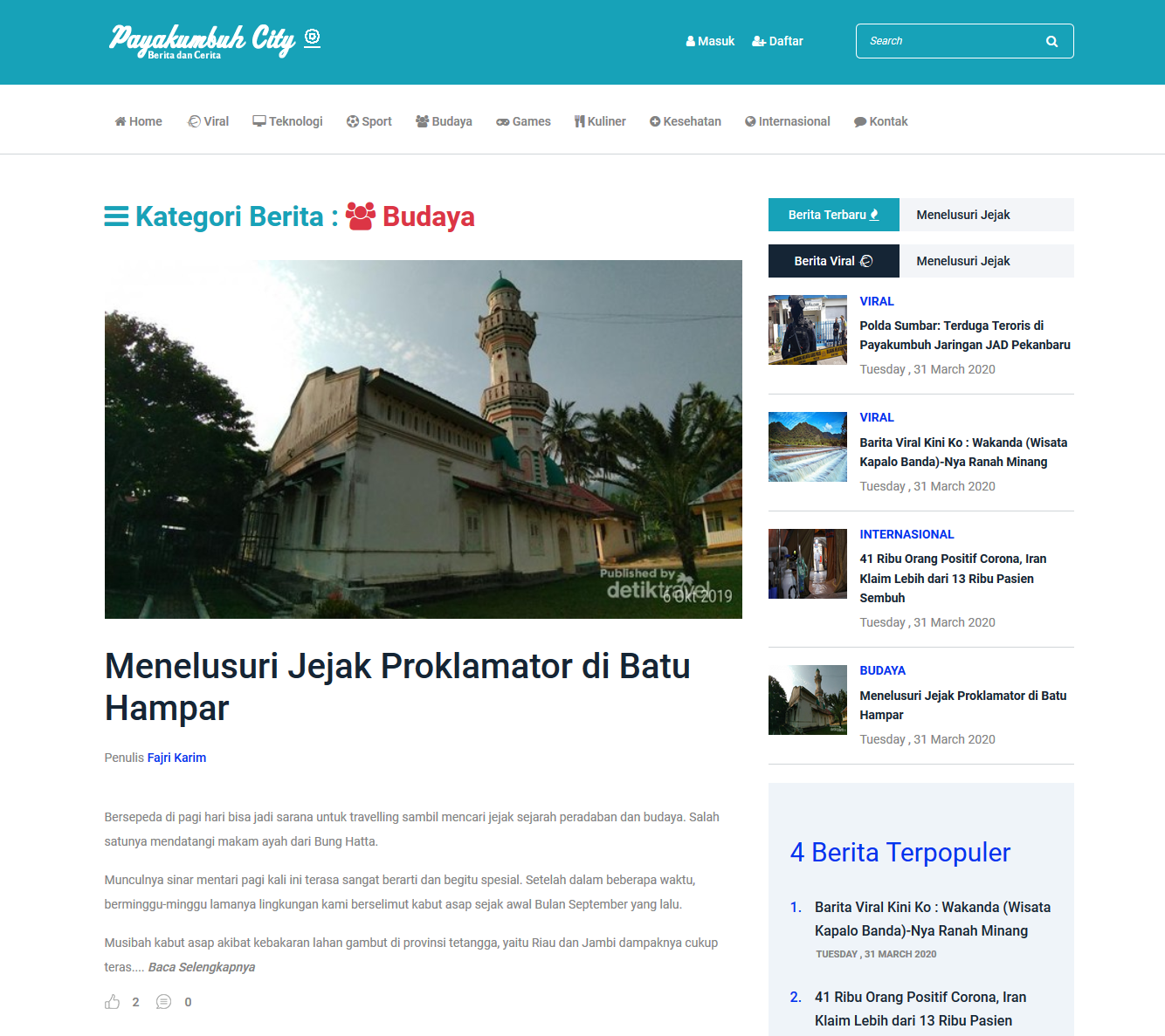Source Code Website Portal Berita Responsive with Bootstrap