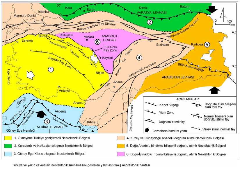 Neotectonic Map of Turkey and Surroundings ~ Turkey Physical Political ...