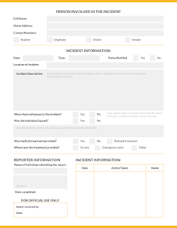 Slip And Fall Incident Report ~ Certificate Letter