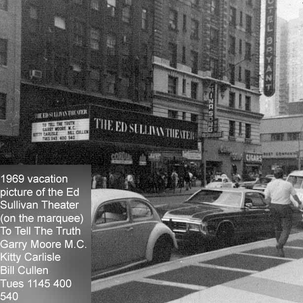 Jerry's Brokendown Palaces: David Lettermen Studio (Ed Sullivan Theter ...