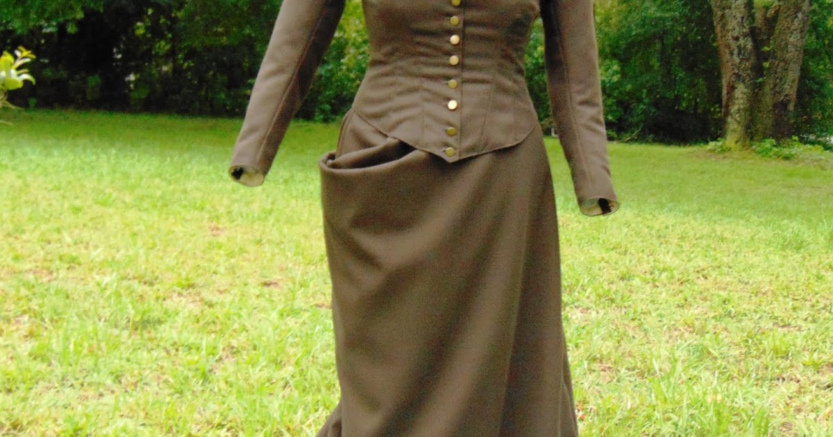 The Antique Sewist: 1880s Riding Habit - Brown wool blend