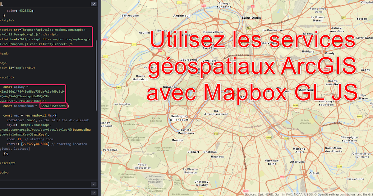 Utilisez les services géospatiaux d'ArcGIS Platform dans Mapbox GL JS ...