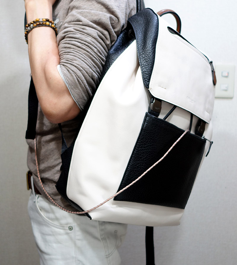 ゆるりブログ: COACH(コーチ)のマンハッタン バックパック ミックスド レザー(57759)の意表を突くカラーリングに心を砕かれる :)