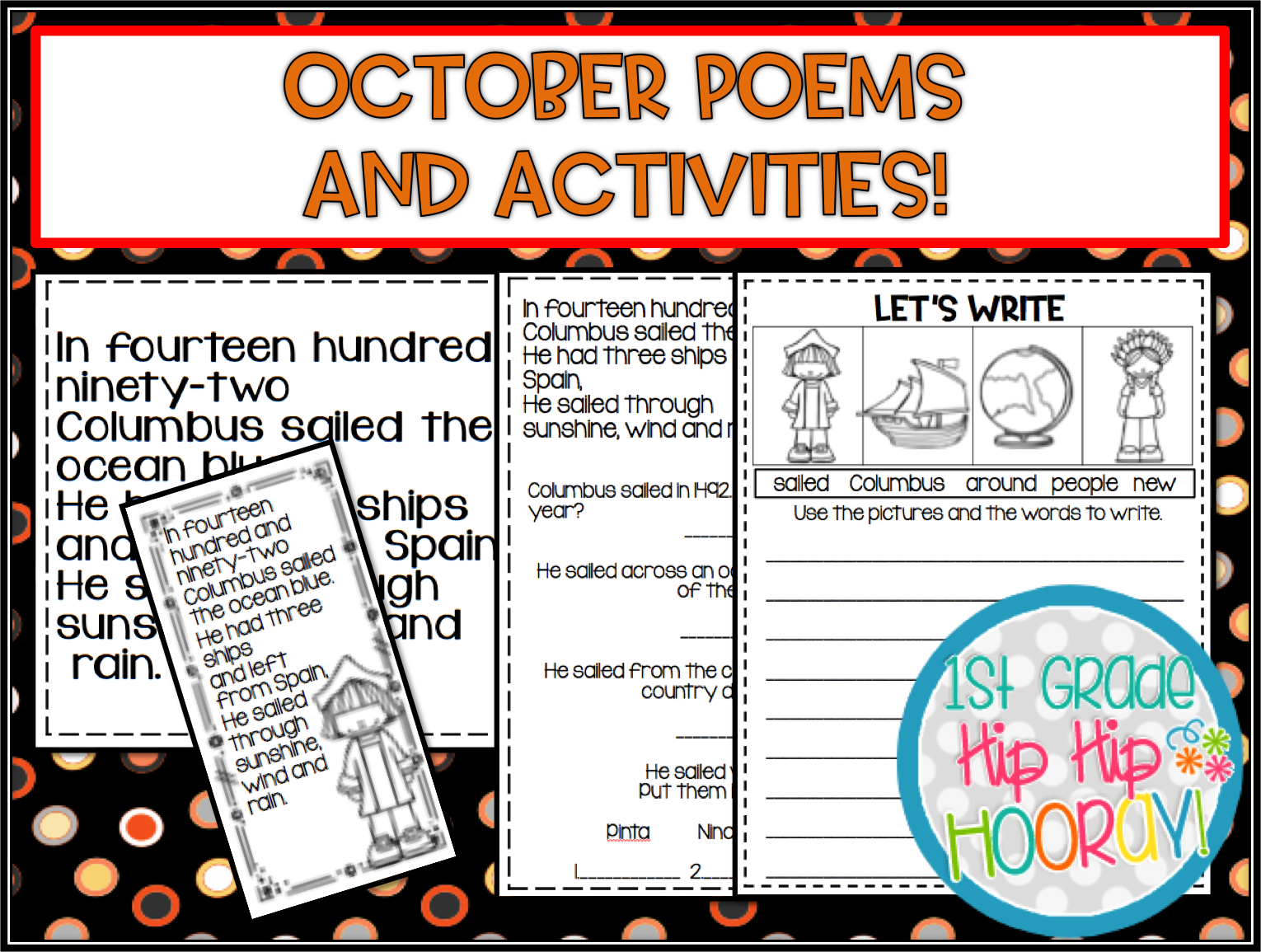 1st Grade Hip Hip Hooray!: October Poems