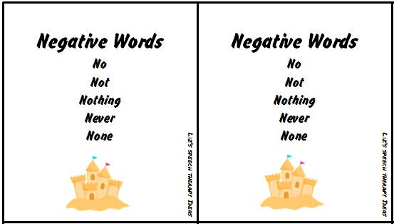Liz's Speech Therapy Ideas: Summer Sun Negation Unit