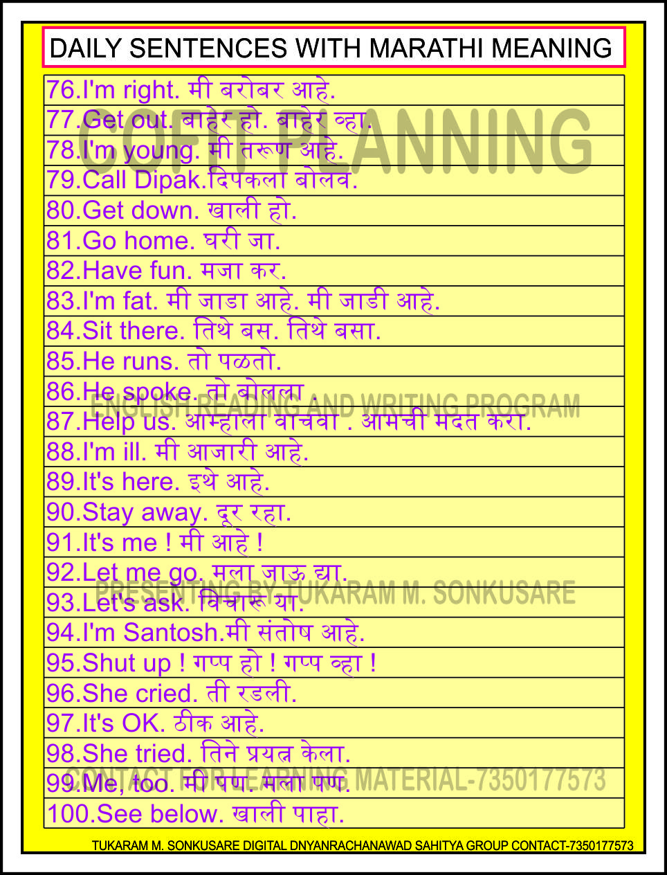  DAILY SENTENCES WITH MARATHI MEANING 325