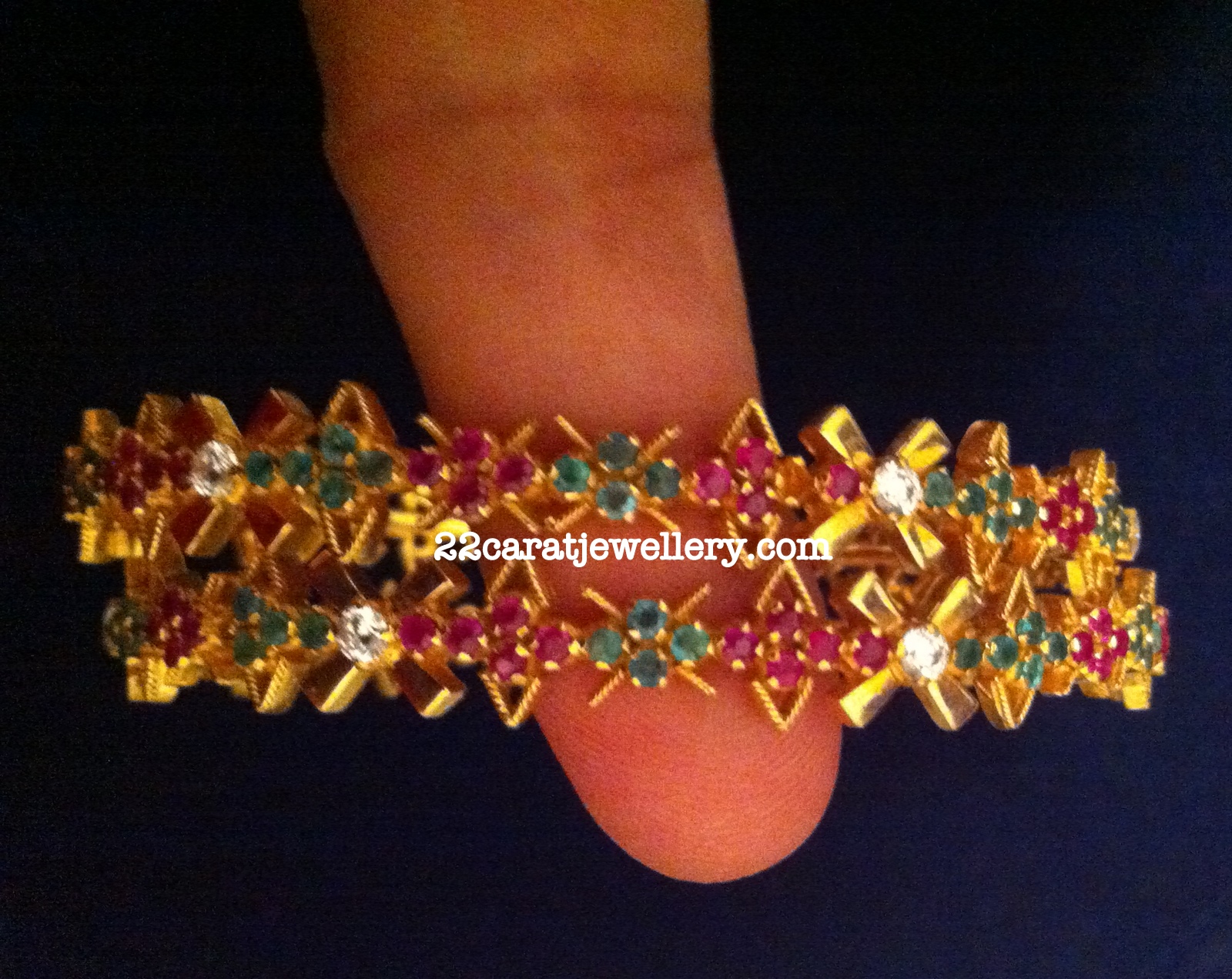 Designer Gold Bangles(Emralds,Czs,Rubys) - Jewellery Designs