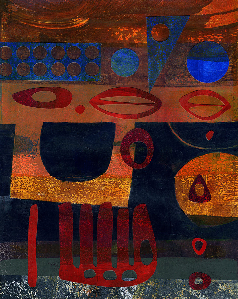 Michèle Brown Artist - The Old Cells Studio: Monoprint Abstract Collages