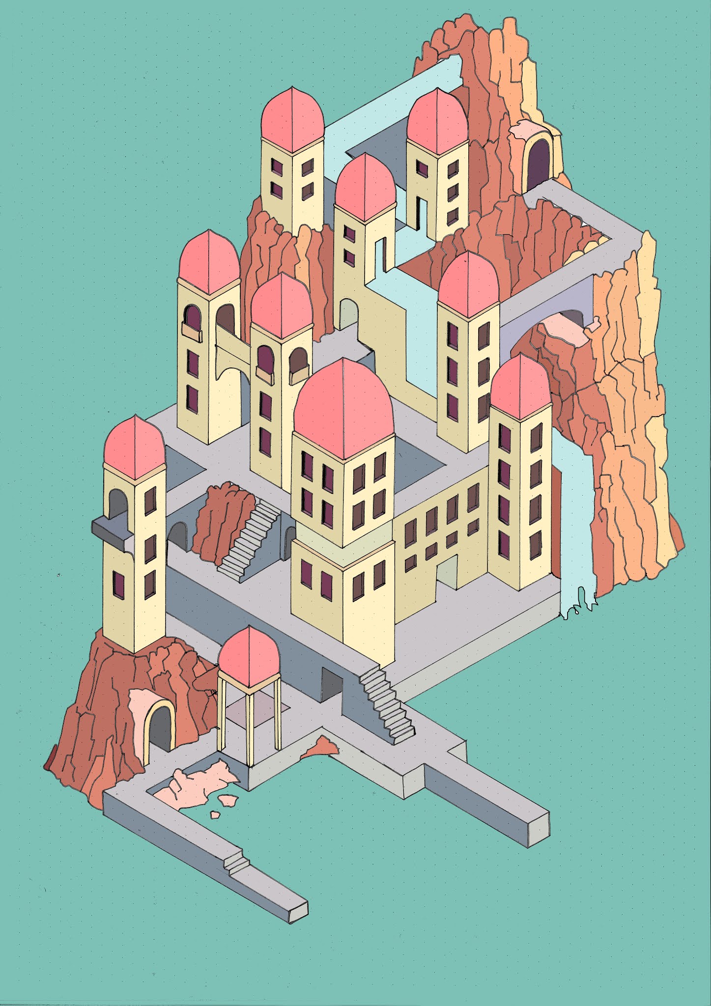 INFOGEOMETRÍA: MONUMENT VALLEY. ISOMETRIC LEVEL DESIGN