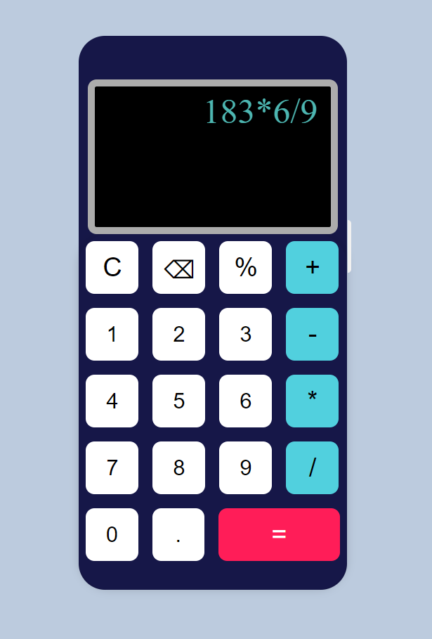 Calculator Using HTML, CSS and JavaScript