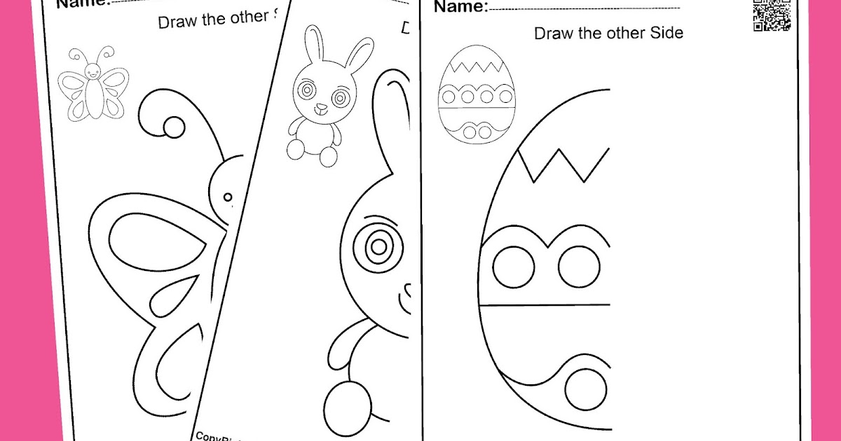 Spring Symmetry (draw the other half) free preschool coloring pages