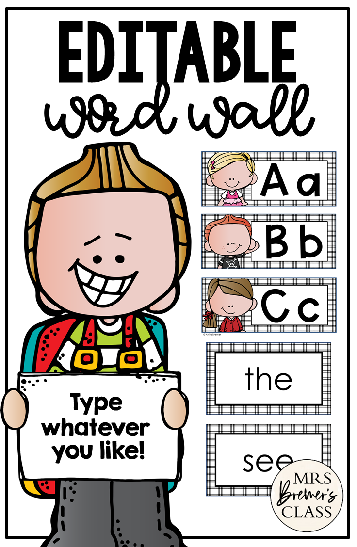 Editable Word Wall featuring Melonheadz Kidlettes | Mrs. Bremer's Class