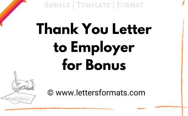 Thank You for Bonus Letter to Employer Email to Boss Sample