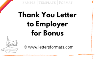 Thank You for Bonus Letter to Employer Email to Boss Sample