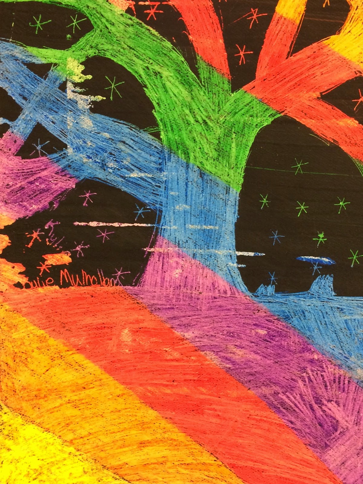Art Julz: 6th grade Giving Tree Scratch Art... Scratchtastic!!