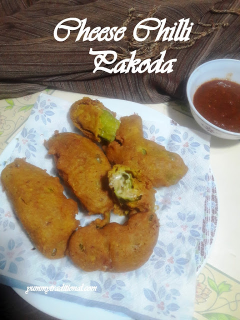 Stuffed Chili Pakora Recipe - Yummy Traditional