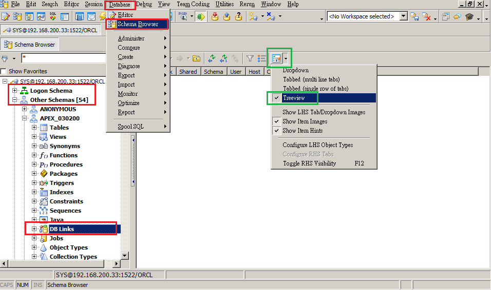 How To - 如何利用Toad for Oracle查詢DB Link的相關參考物件?