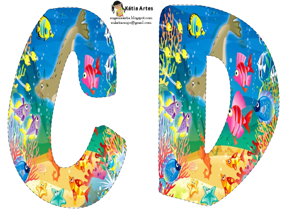 Alfabeto con lindos animales marinos. - Oh my Alfabetos!