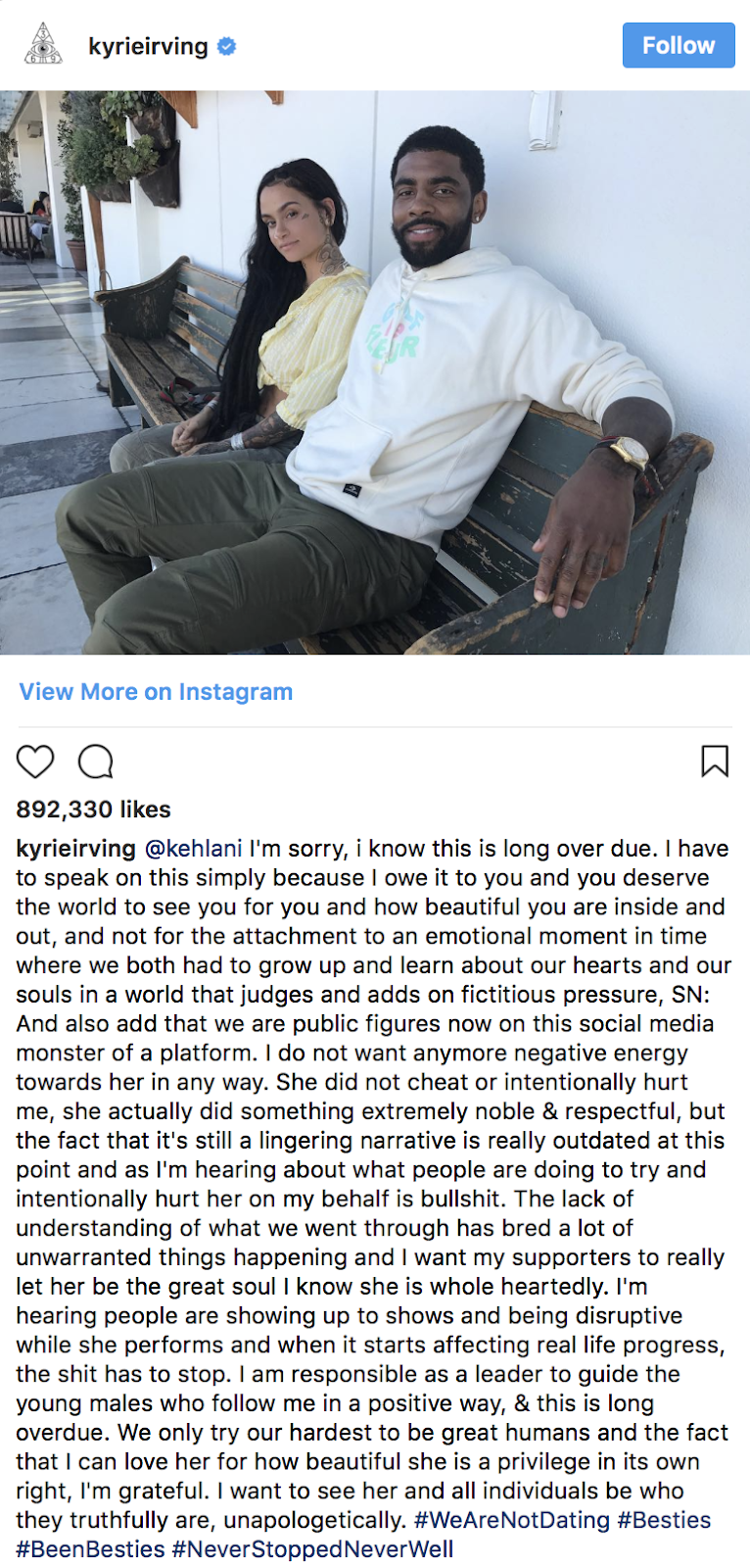 Rhymes With Snitch Celebrity And Entertainment News Kyrie Irving Apologizes To Kehlani