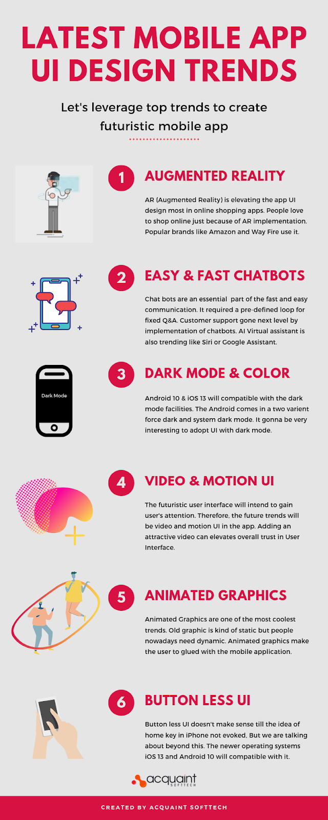 Latest Mobile App UI Design Trends 2019 | Acquaint SoftTech