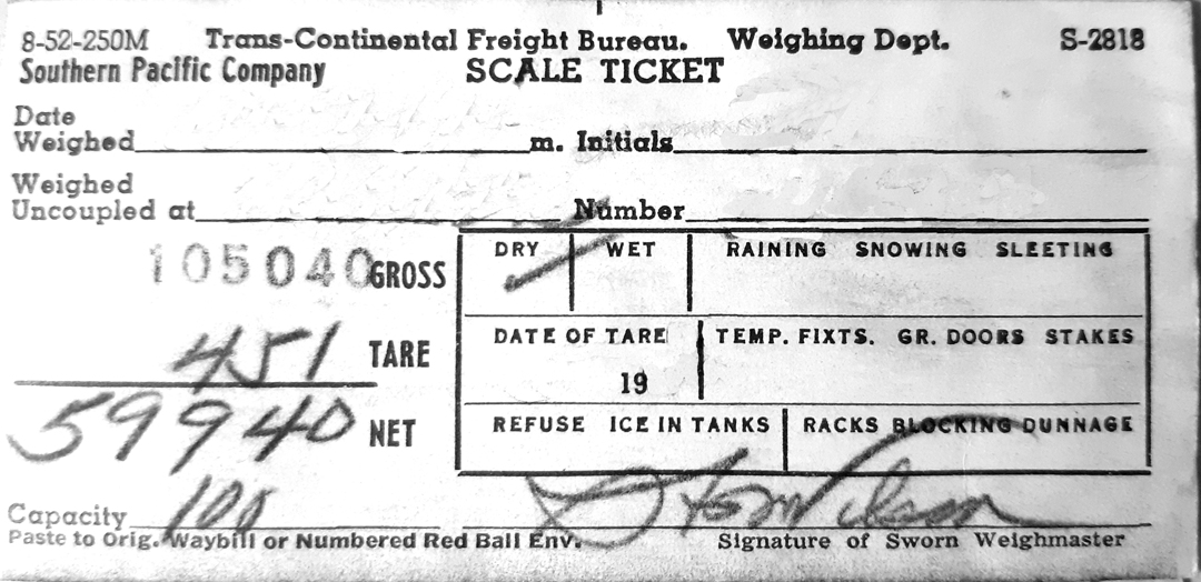 modeling the SP: Waybills, Part 84: weigh slips