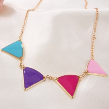 Fashion Wardrobes: Alloy geometry chain triangle pendant short clavicle ...